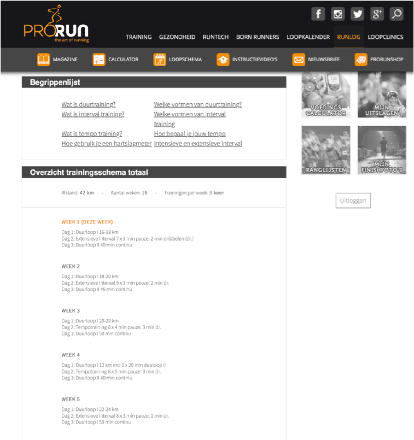 Voorbeelden Loopschema’s - Je PR begint bij ProRun