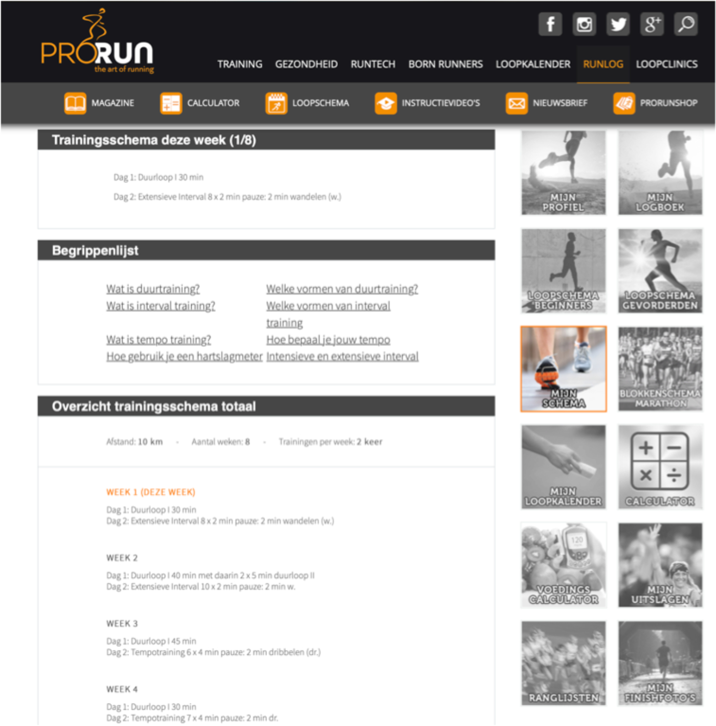 Voorbeelden Loopschema’s - Je PR begint bij ProRun